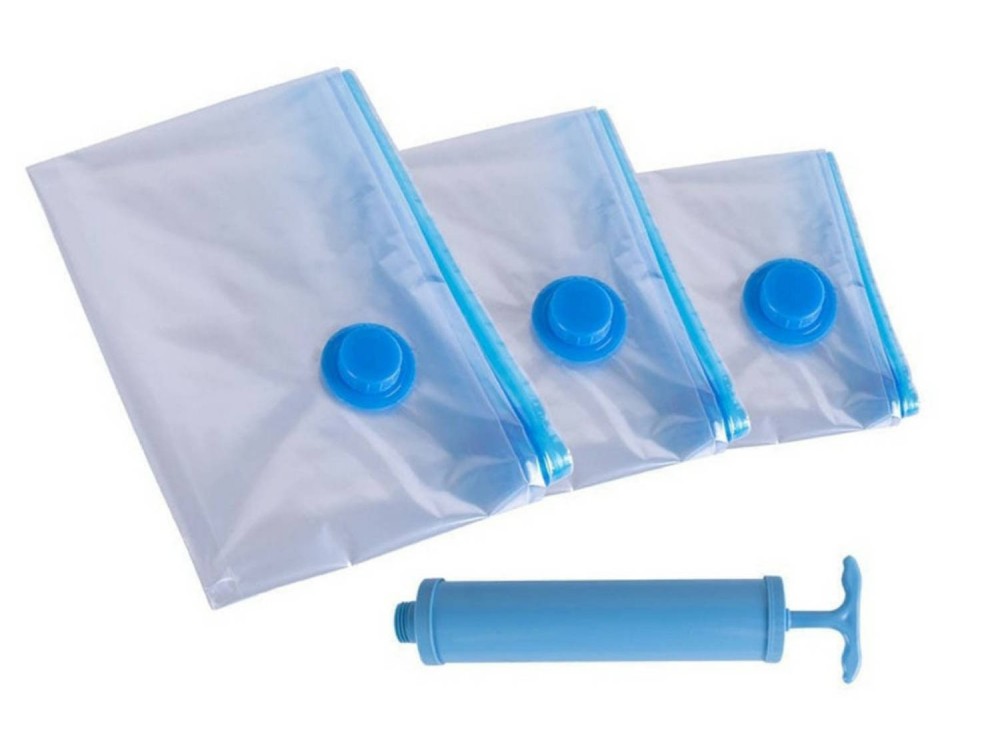 Compressie/vacuum opbergzakken met handpomp - 12 stuks - 3 formaten ...